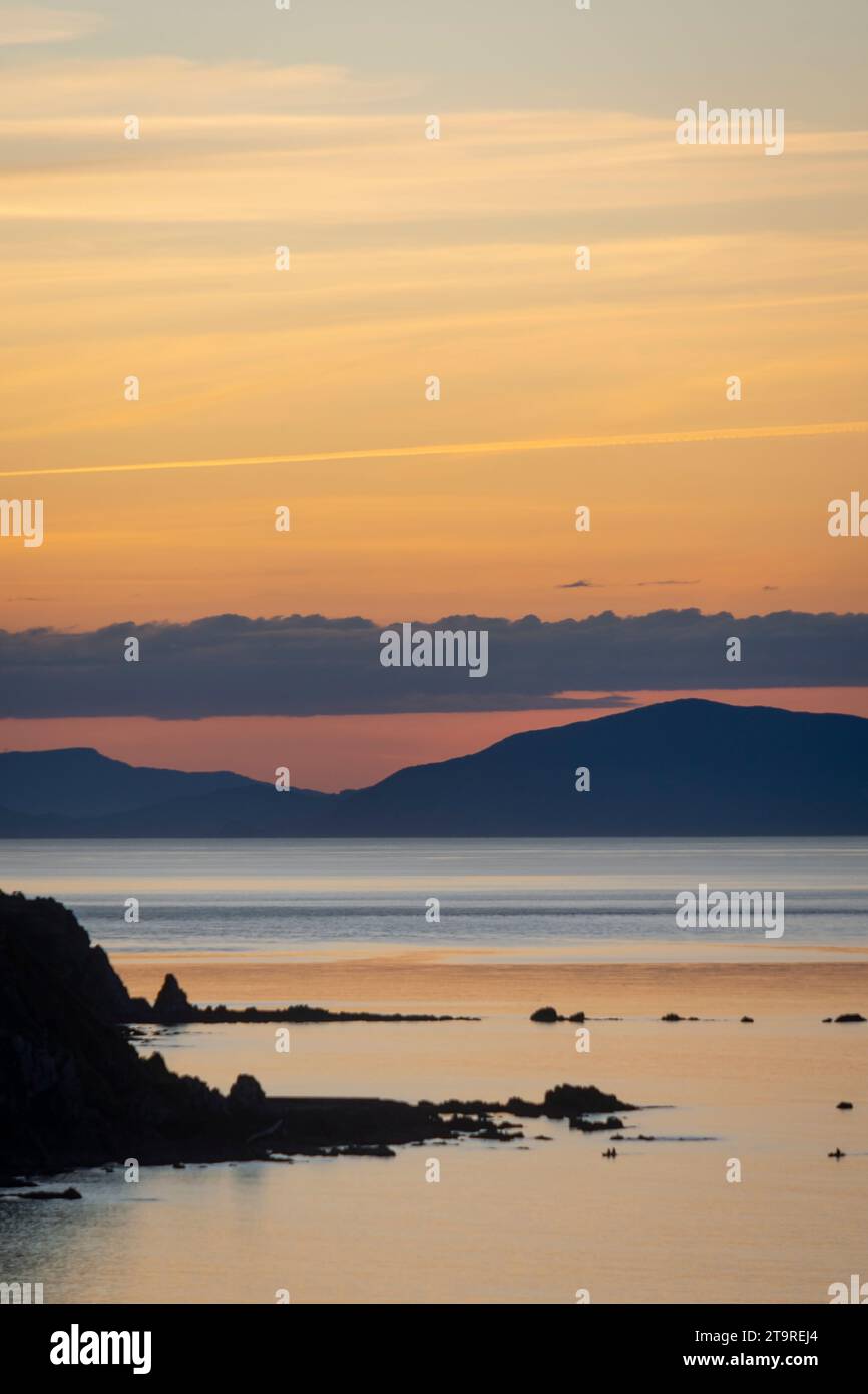 Sunset over Cook Strait and the South Island, taken from Titahi Bay ...