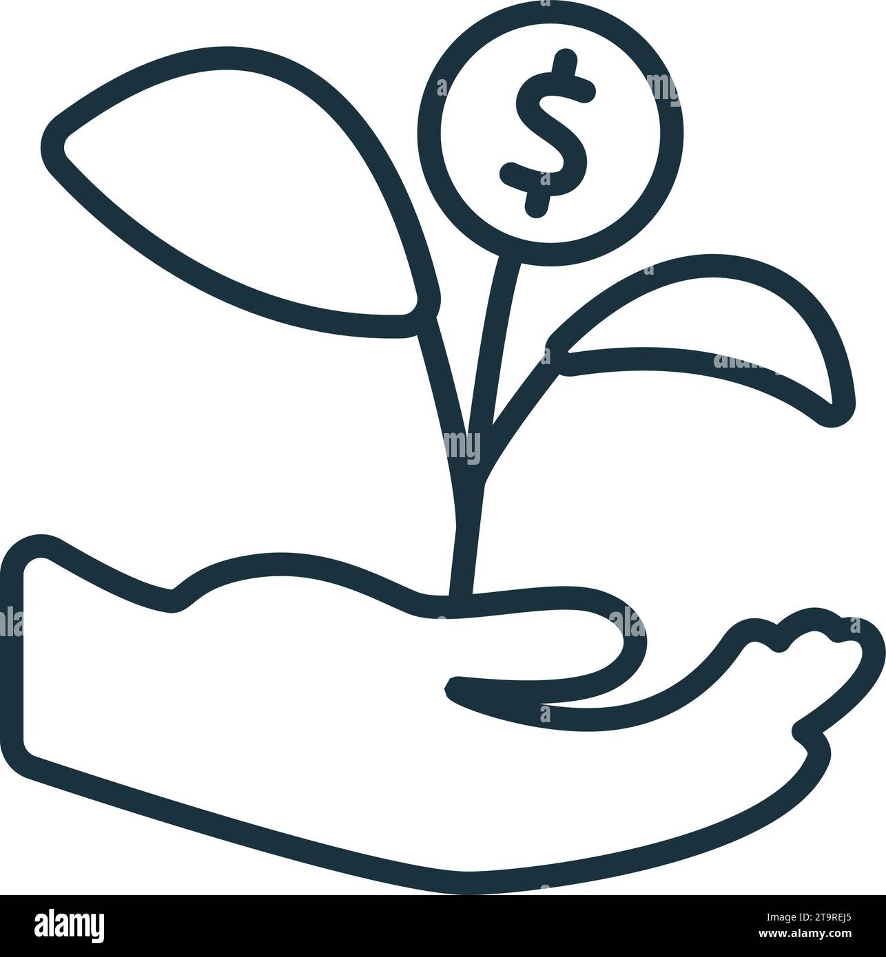 Microfinance outline icon. Monochrome simple sign from charity and non ...
