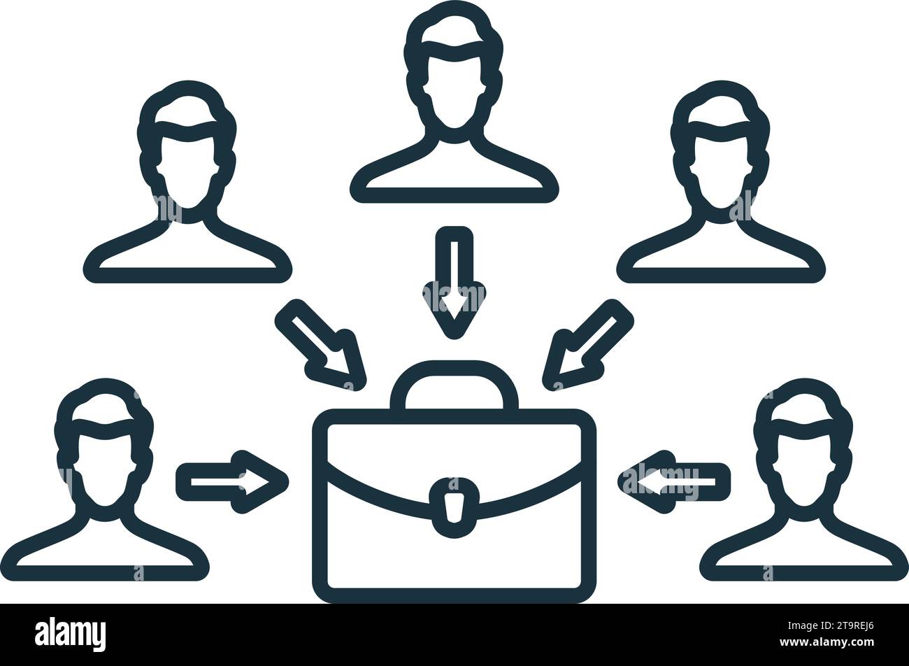 Resource mobilization outline icon. Monochrome simple sign from charity ...