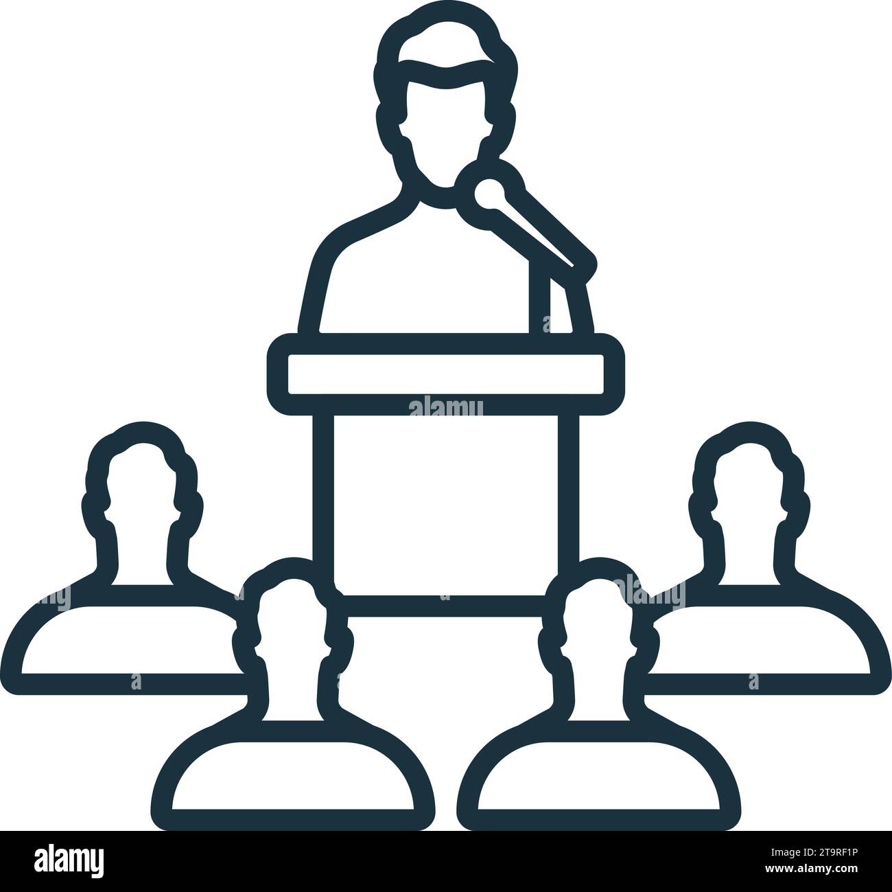 Conference outline icon. Monochrome simple sign from freelance ...