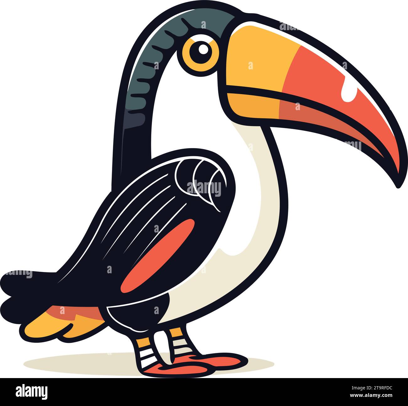 Cartoon toucan isolated on a white background. Vector illustration ...