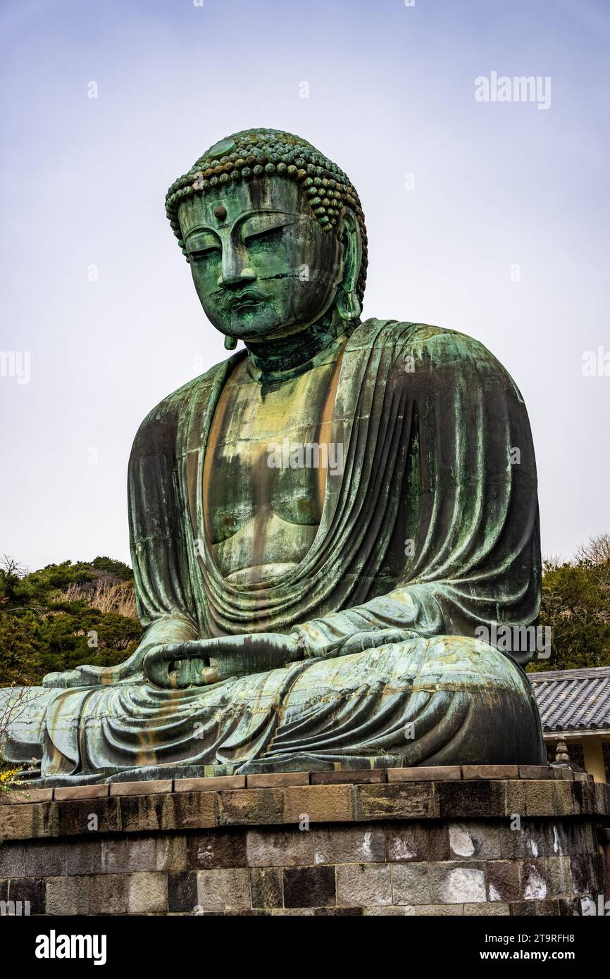 The Great Buddha of Kamakura bronze statue in Kotokuin Temple, Japan ...
