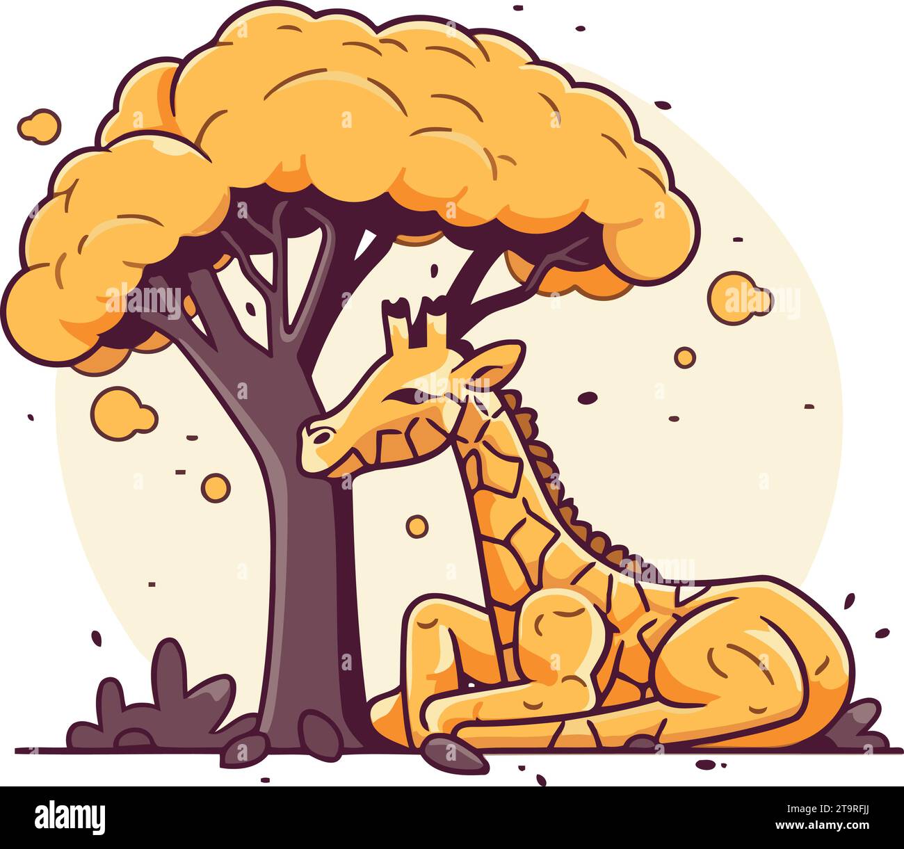 Sleeping under tree Stock Vector Images - Alamy