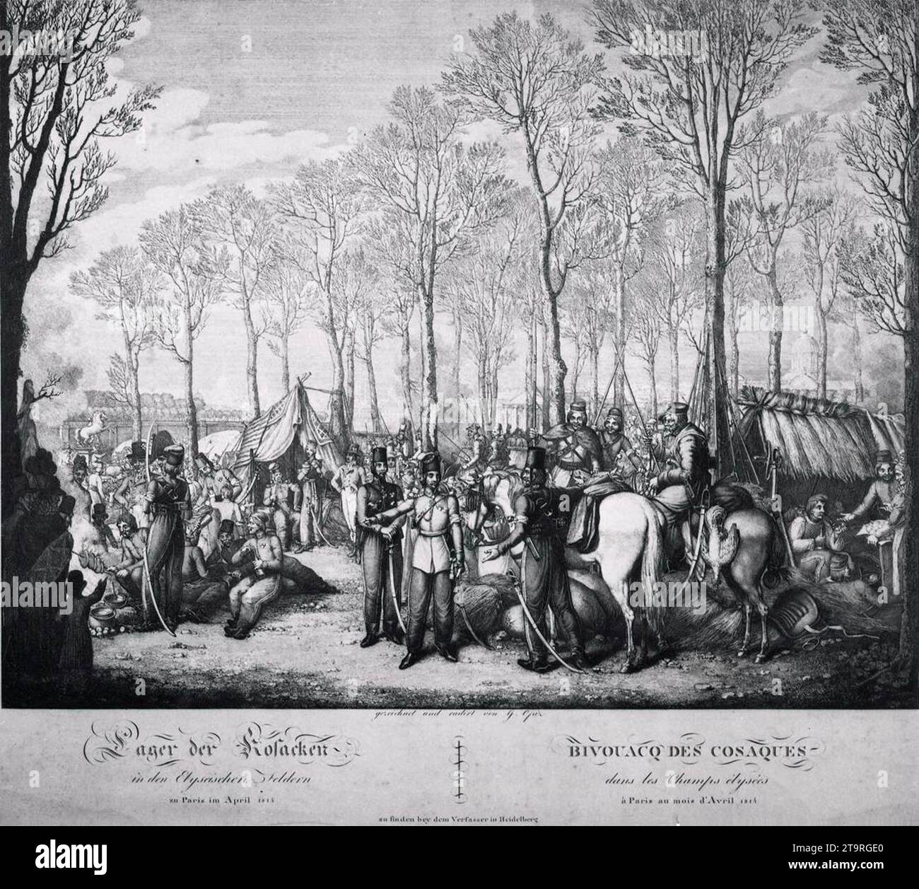 The Cossacks' Encampment on the Champs Elysées in April 1814 1814 by ...