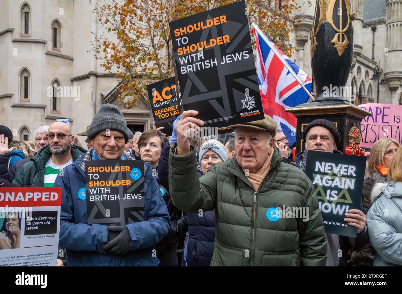 London, UK. 26th Nov, 2023. Pro-Israeli protesters at the "March ...