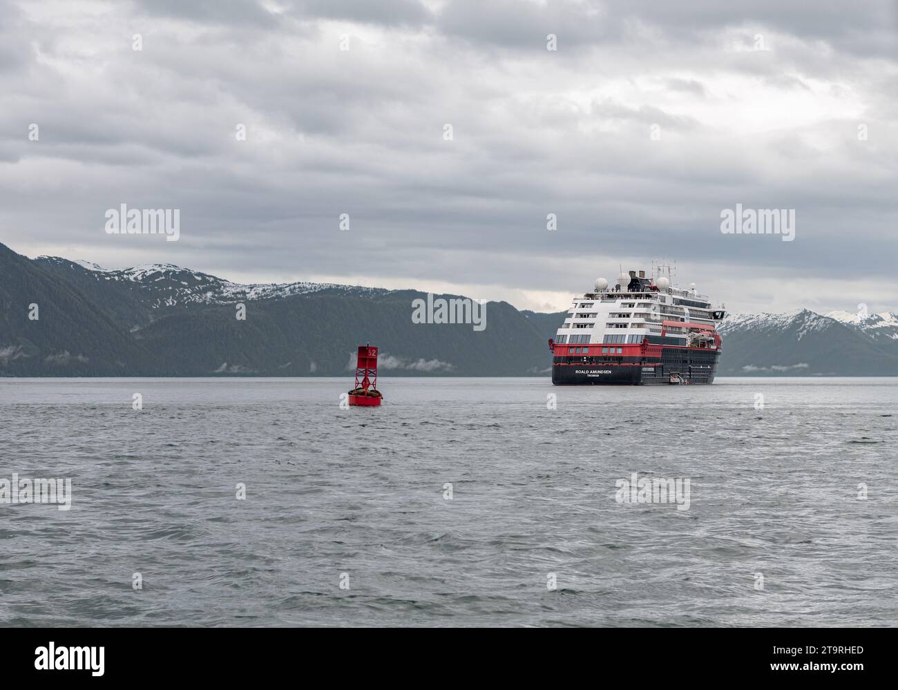Hurtigruten Ship Roald Amundsen moored in Petersburg, Alaska, USA Stock ...