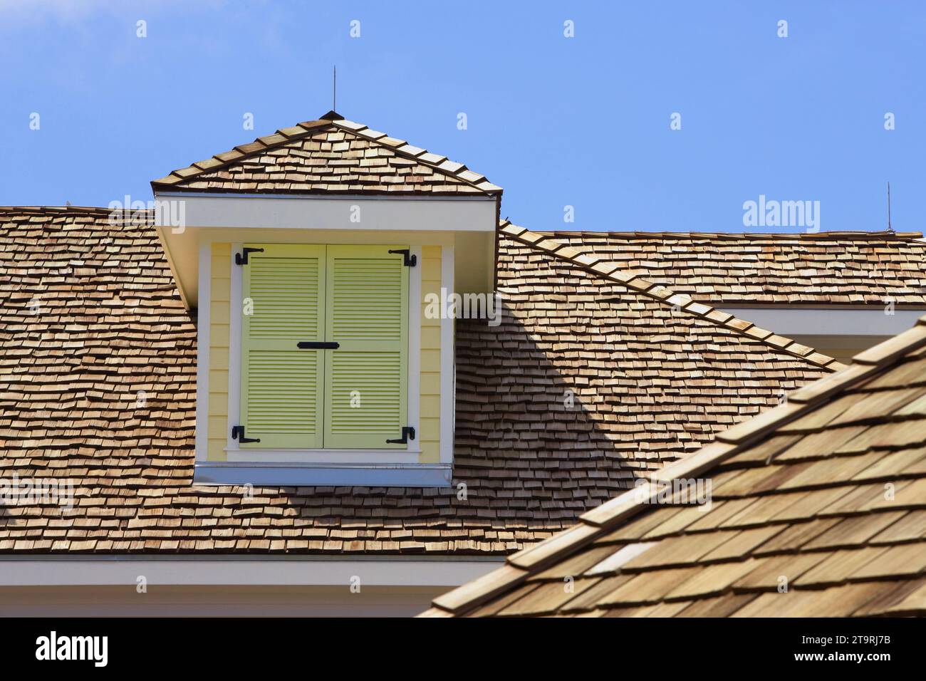 A building in Bahamas with colorful dormers Stock Photo - Alamy