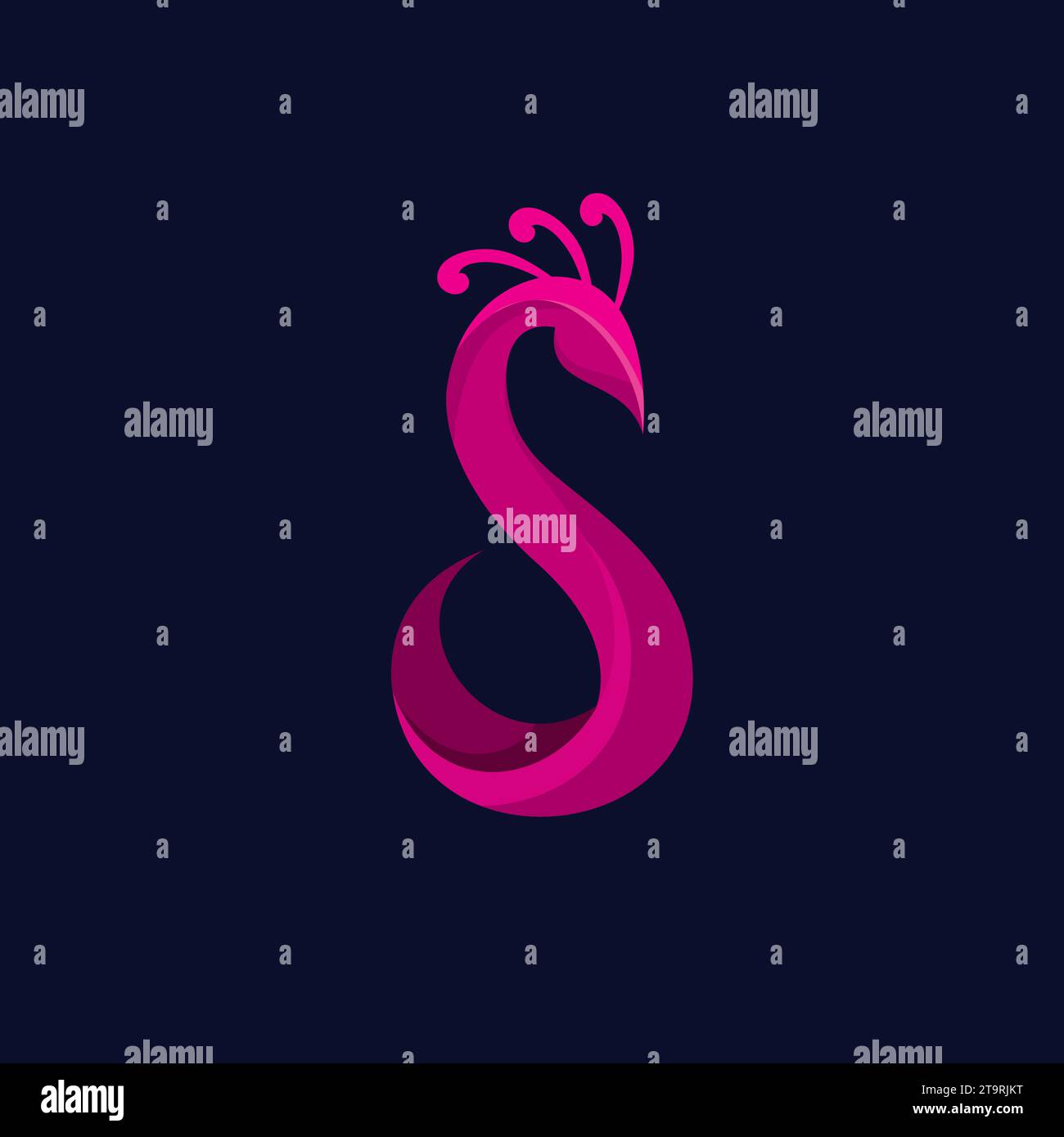 S Peacock Logo Simple and clean design Stock Vector Image & Art - Alamy