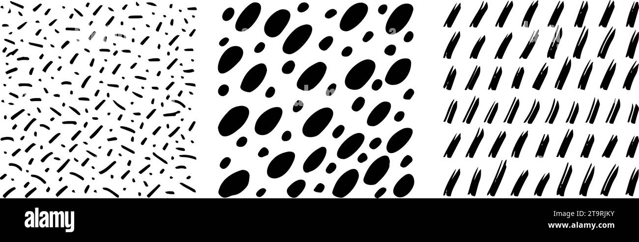 Small dash pattern Dotted lines texture. Black and white vector ...
