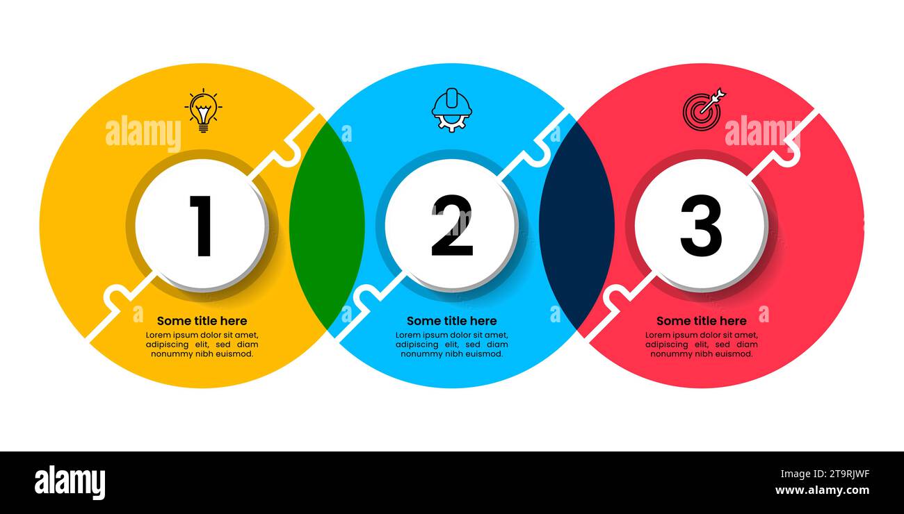 Infographic template with icons and 3 options or steps. Connected ...