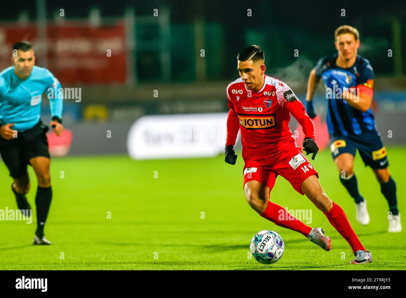 Bærum, Norway, 26th November 2023. Sandefjord's Danilo Al-Saed on the ...