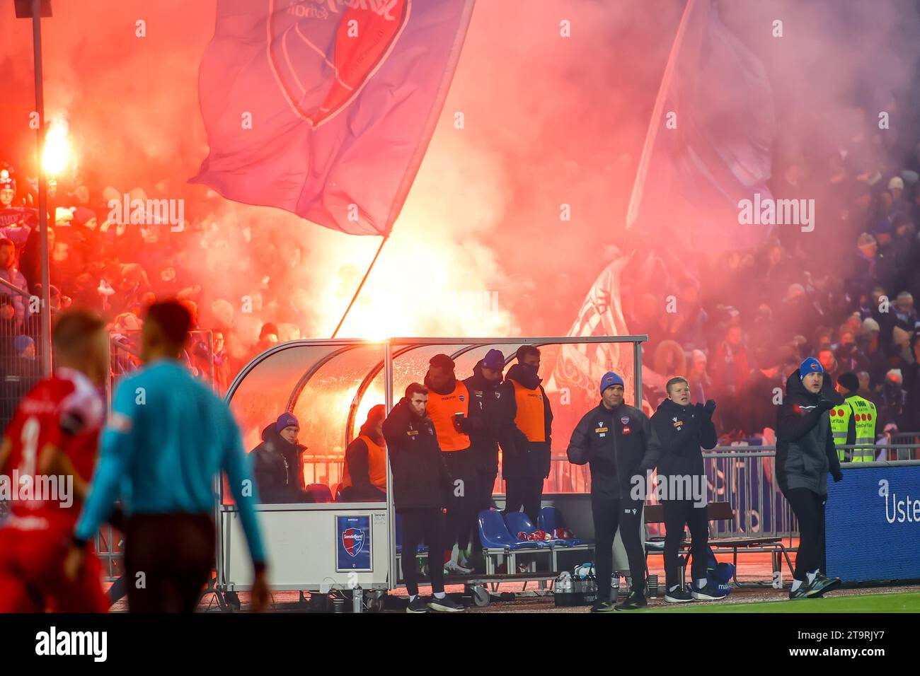Bærum, Norway, 26th November 2023. Sandefjord's manger Hans Erik ...