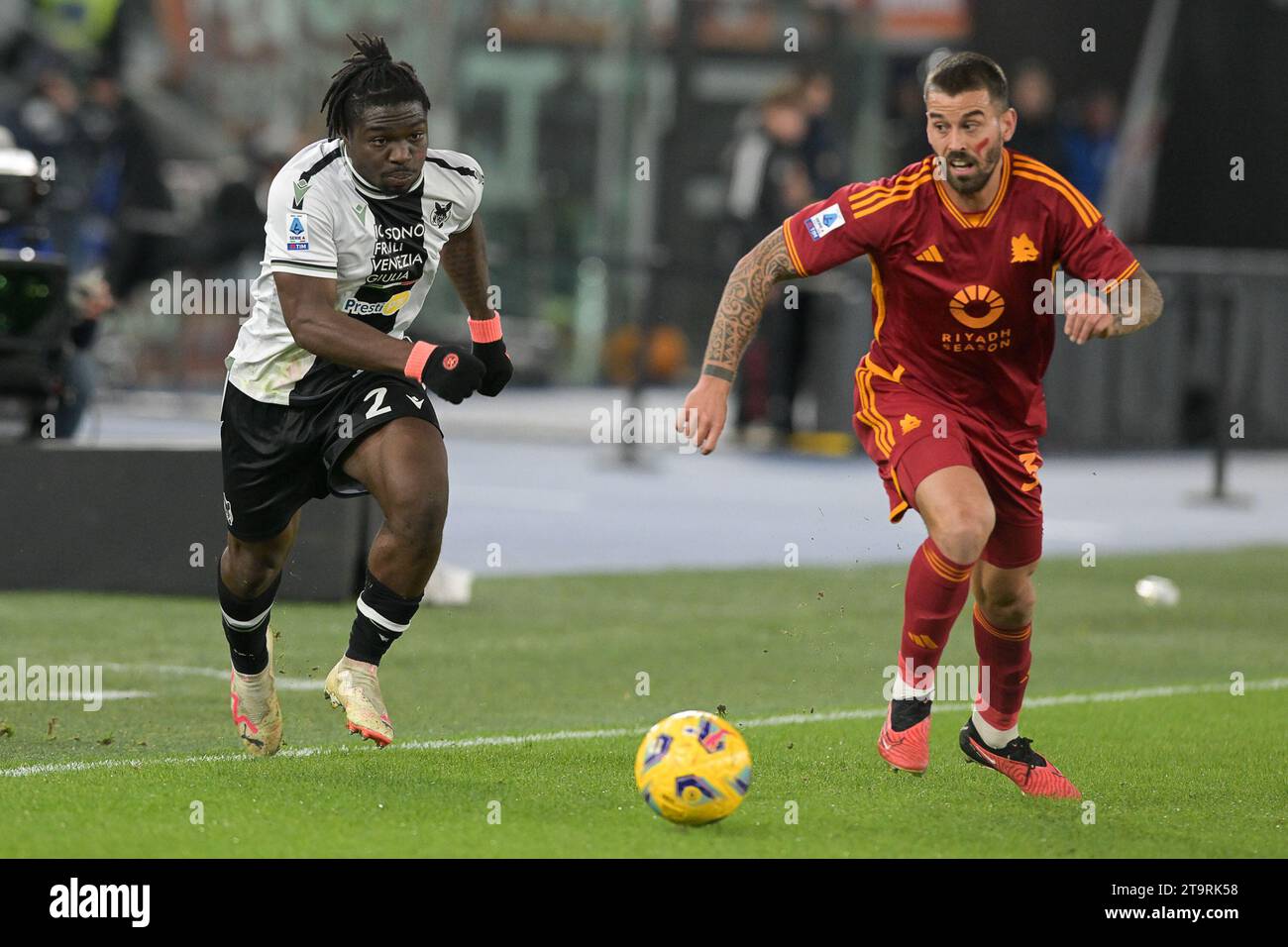 Rome, Italy, 26 Nov, 2023 Festy Ebosele of Udinese and Leonardo ...