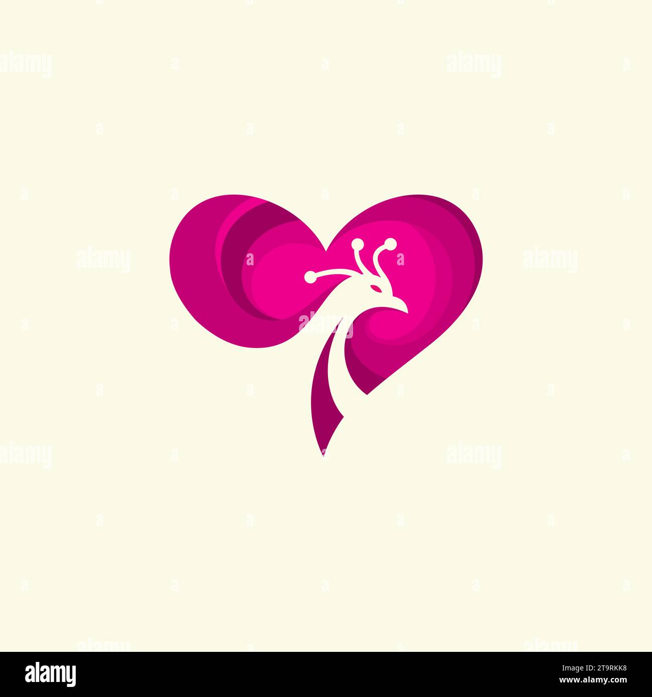 Love Peacock Logo Simple Design. Peacock Vector Illustration Stock ...