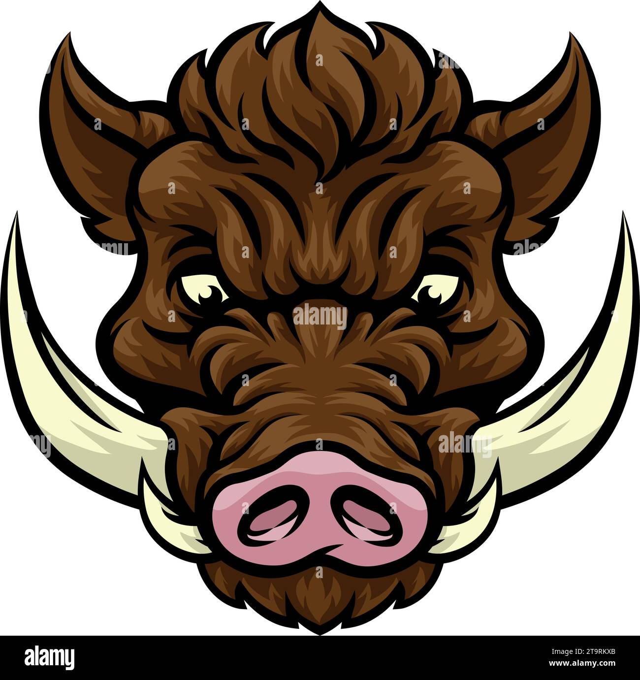 Boar Wild Hog Razorback Warthog Mascot Pig Cartoon Stock Vector Image ...