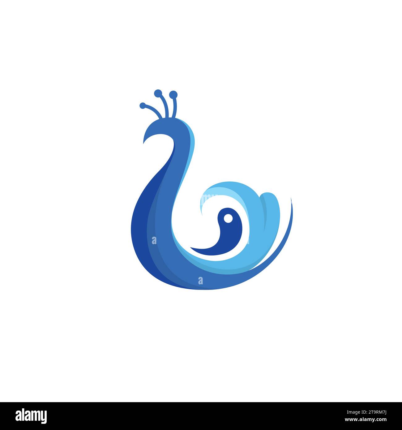 Peacock Simple Logo With Blue Color Combination Stock Vector Image ...