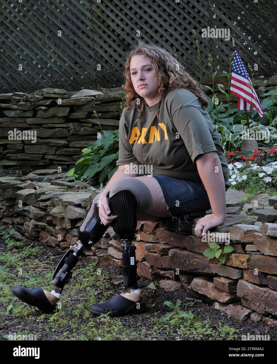 Wounded Veteran Portrait in Memorial Park Stock Photo - Alamy