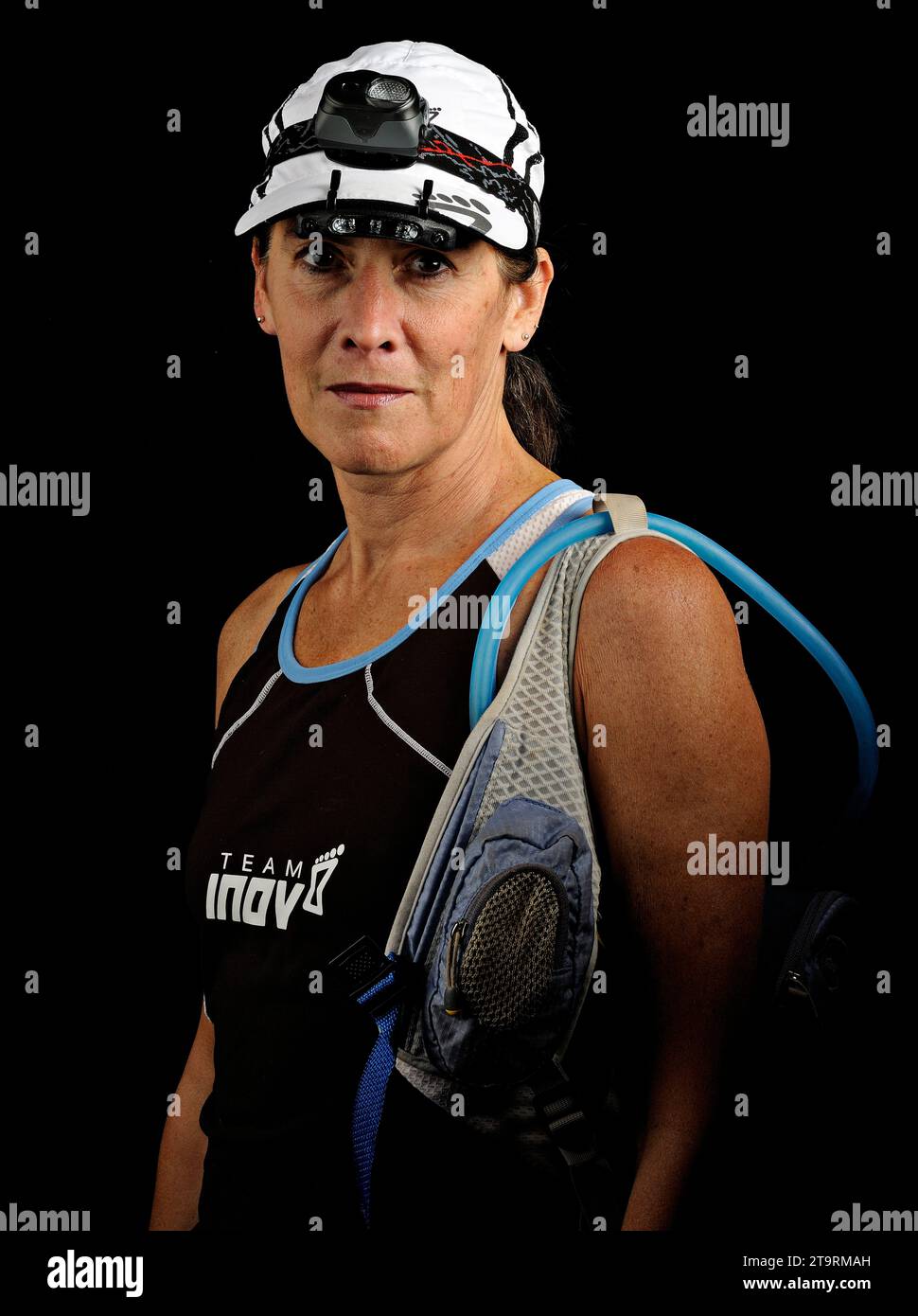 Portrait of ultra marathon runner from Bedford, VA, before the start of ...