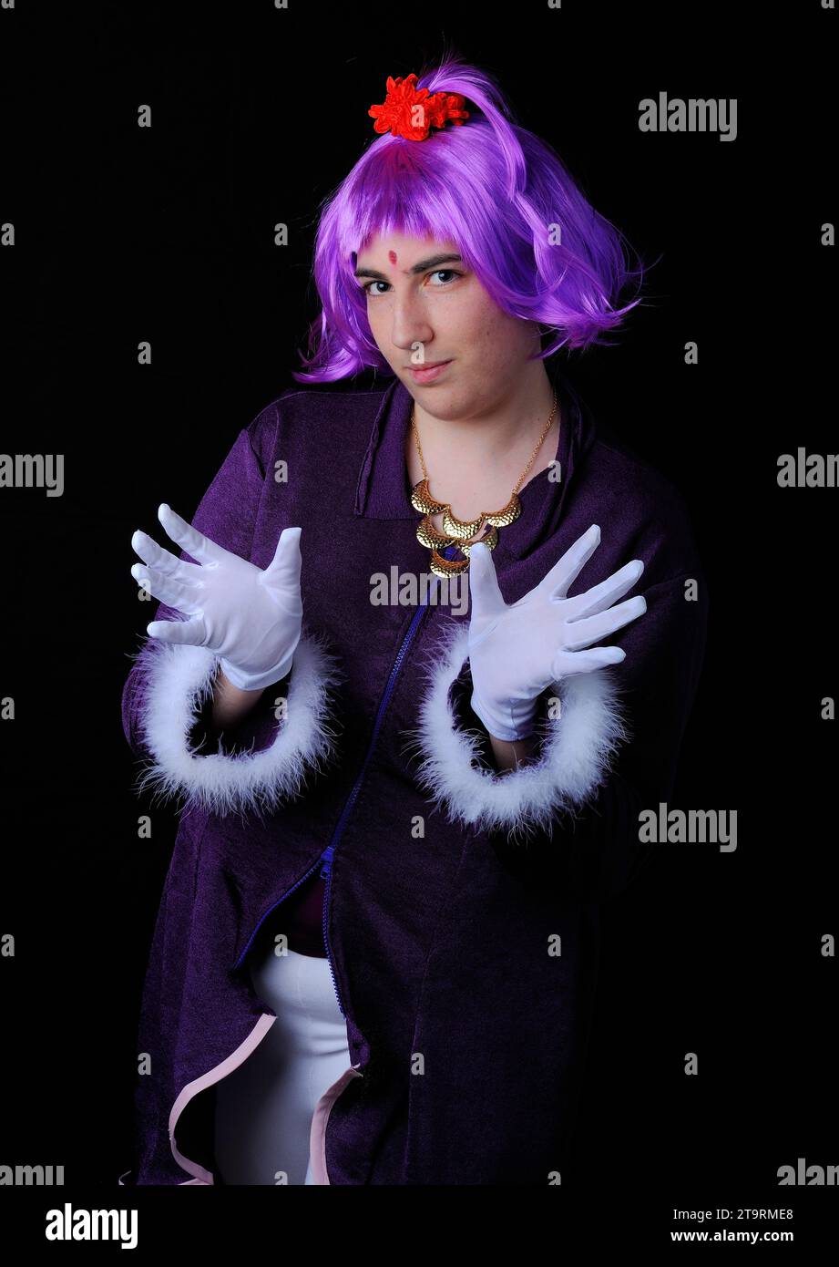 Portrait of person dressed as a comic book character. at a comic book ...
