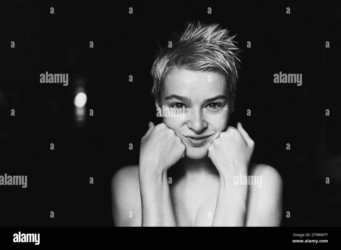 Emotional blonde Black and White Stock Photos & Images - Alamy