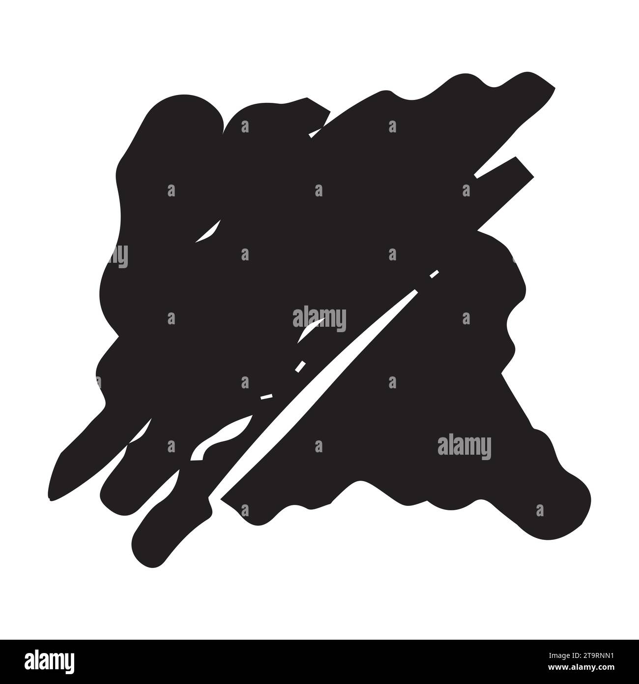 Grunge square hand painted with ink paint, isolated on white background ...