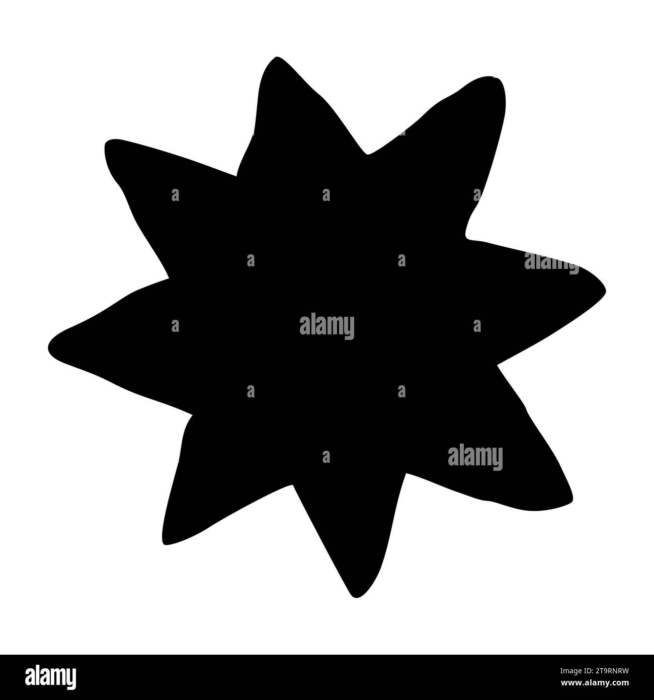 Star shape hand painted with ink paint, isolated on white background ...