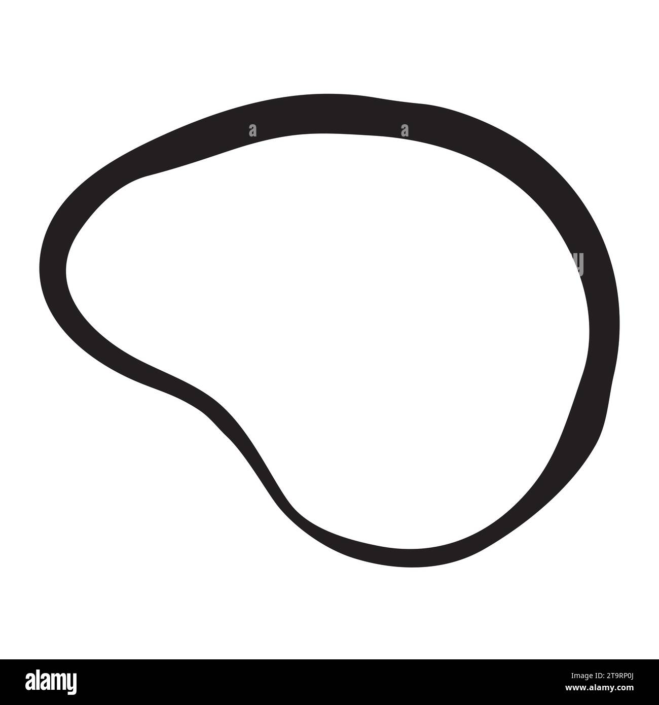 Freehand shape hand painted with ink paint, isolated on white ...