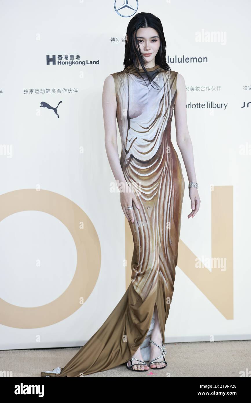 Chinese model Ming Xi attends the VOGUE activity in Shanghai, China ...