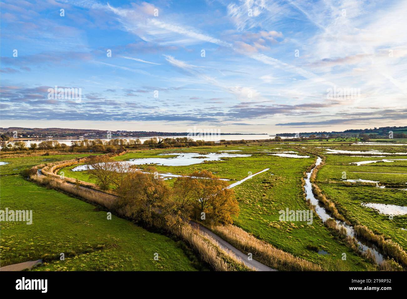 Wetlands and Marshes in RSPB Exminster and Powderham Marshe from a ...
