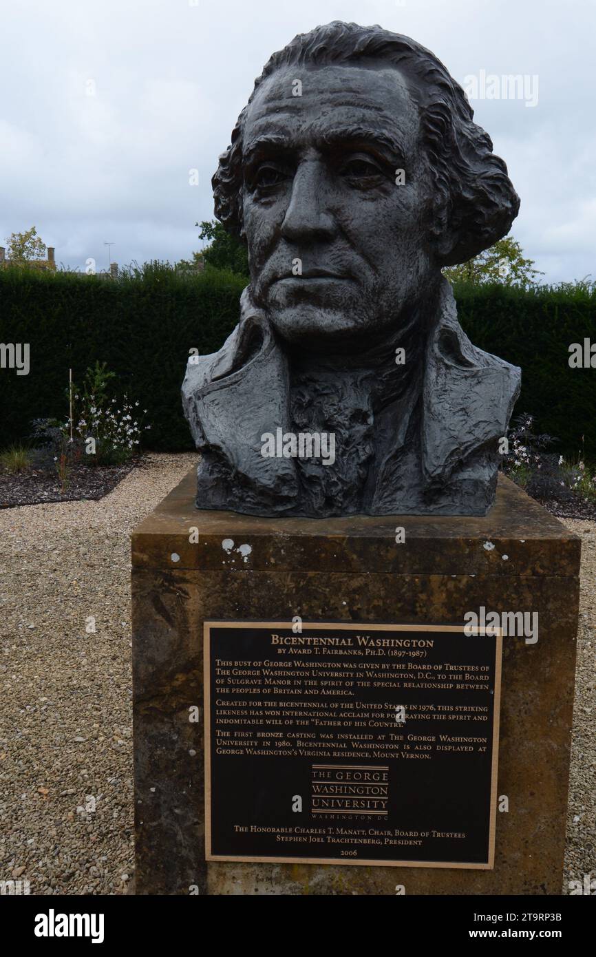 George Washington statue Sulgrave Manor Northamptonshire family history ...