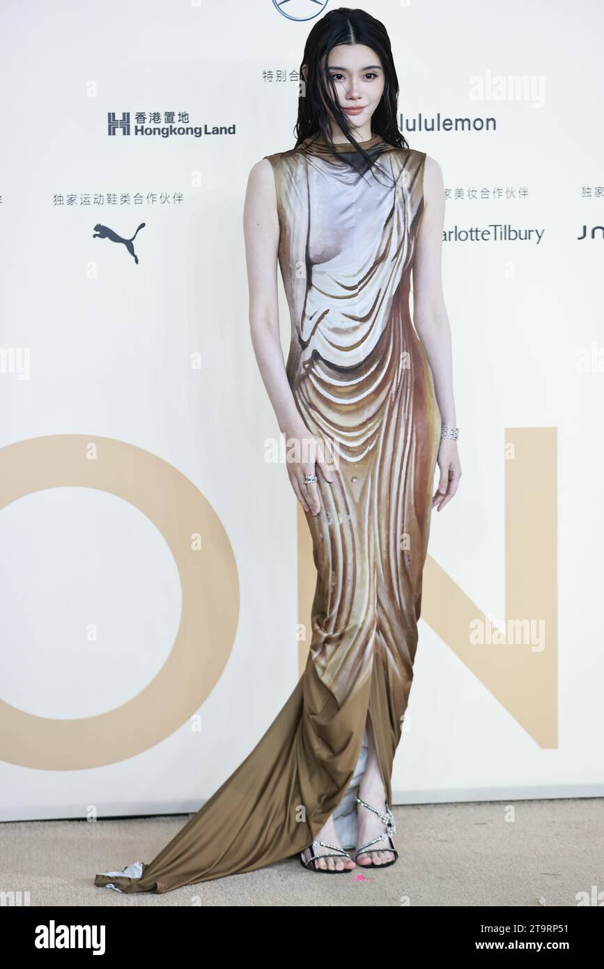 Chinese model Ming Xi attends the VOGUE activity in Shanghai, China ...