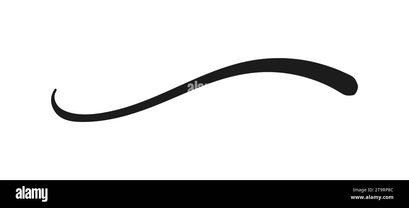 Swoosh and swoops underline typography tail shape. Brush drawn thick ...