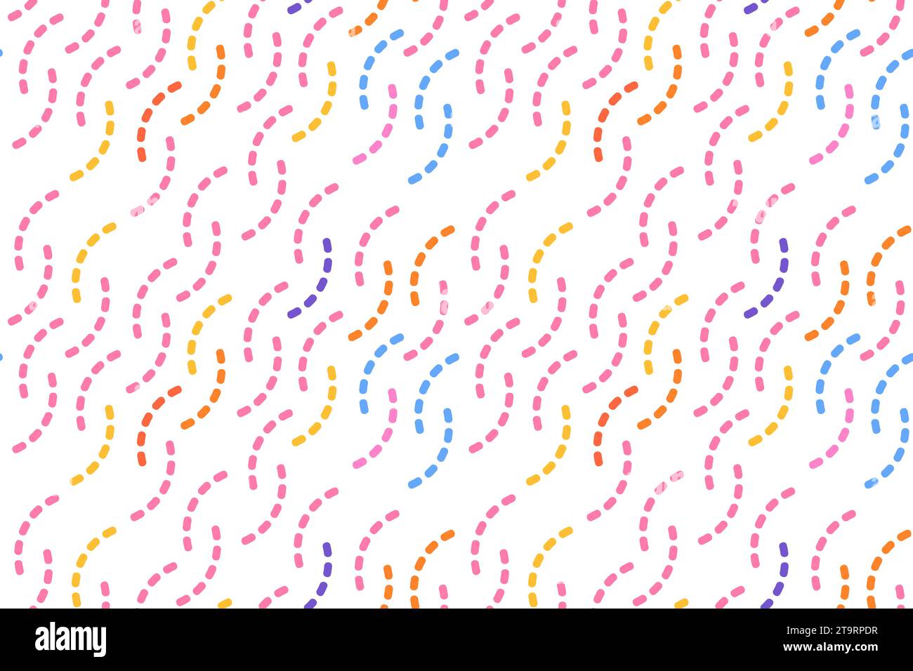 Naive seamless dotted squiggle pattern with bright colored wavy lines ...