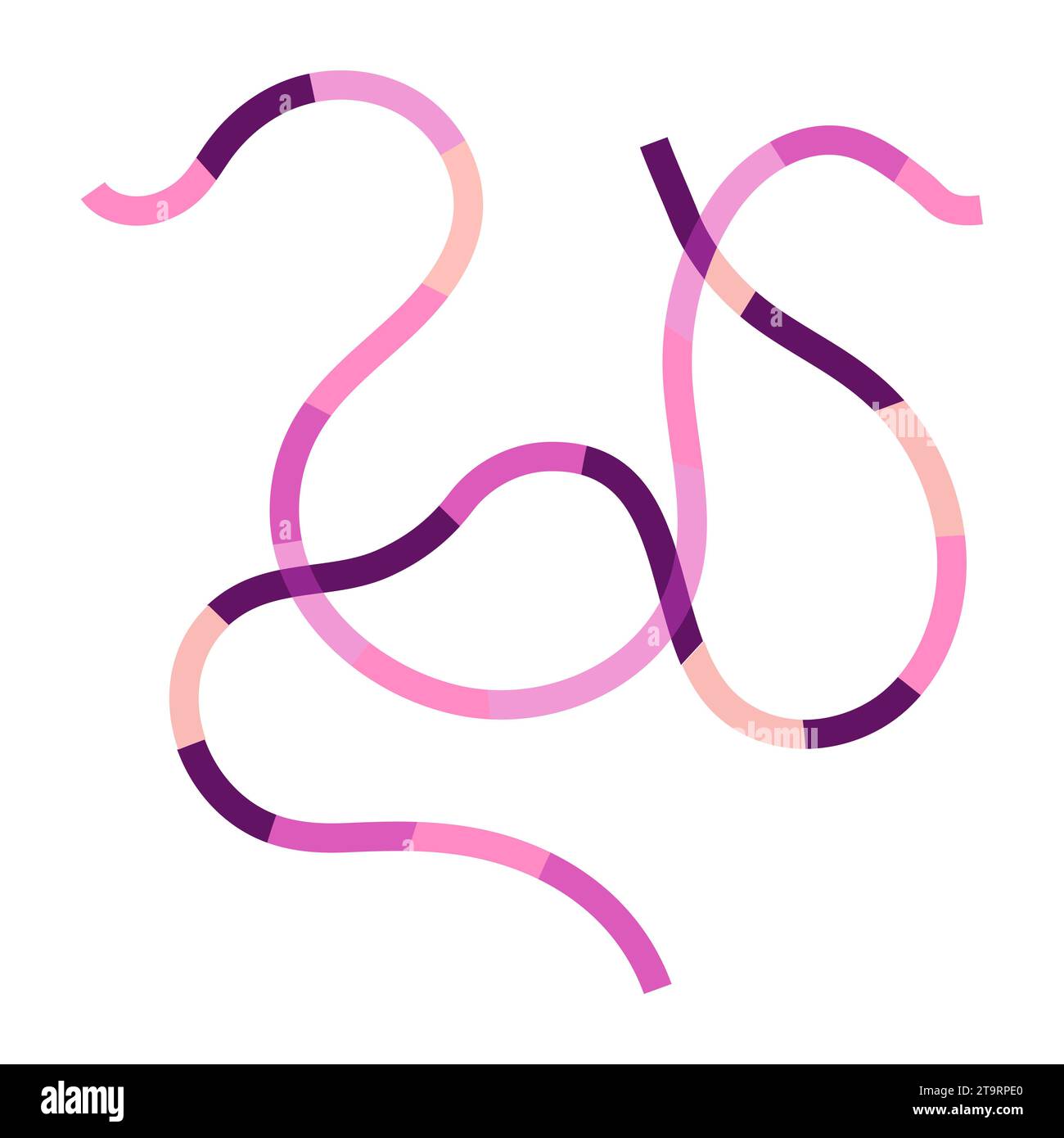 Naive squiggle pattern with bright pink and purple wavy lines on a ...