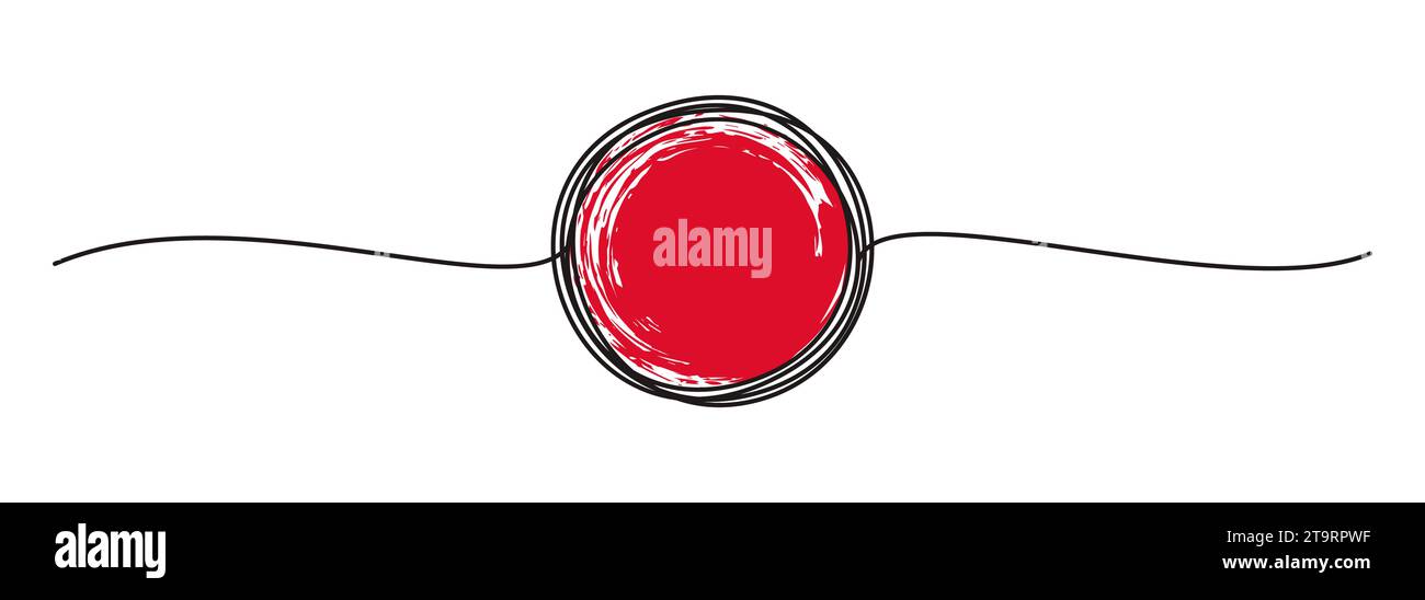 Tangled banner with scribbled circle hand drawn with thin line, divider ...