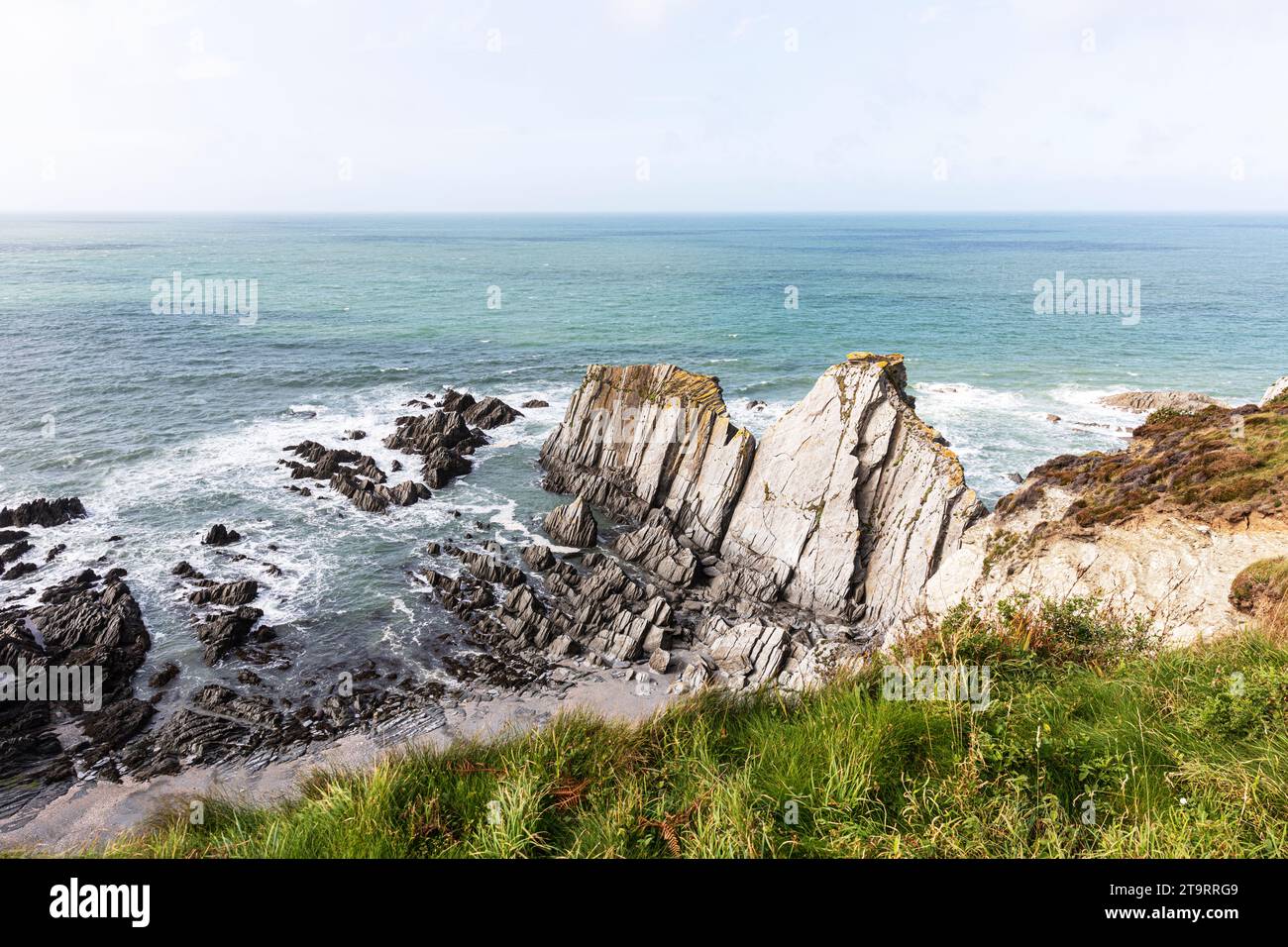 Slate cliffs Bull Point Mortehoe, Devon, UK, England, Slate cliffs ...