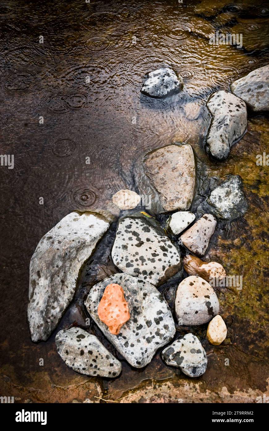 Art with natural objects, stone, rain, esoteric, esoteric, Sedona, USA ...