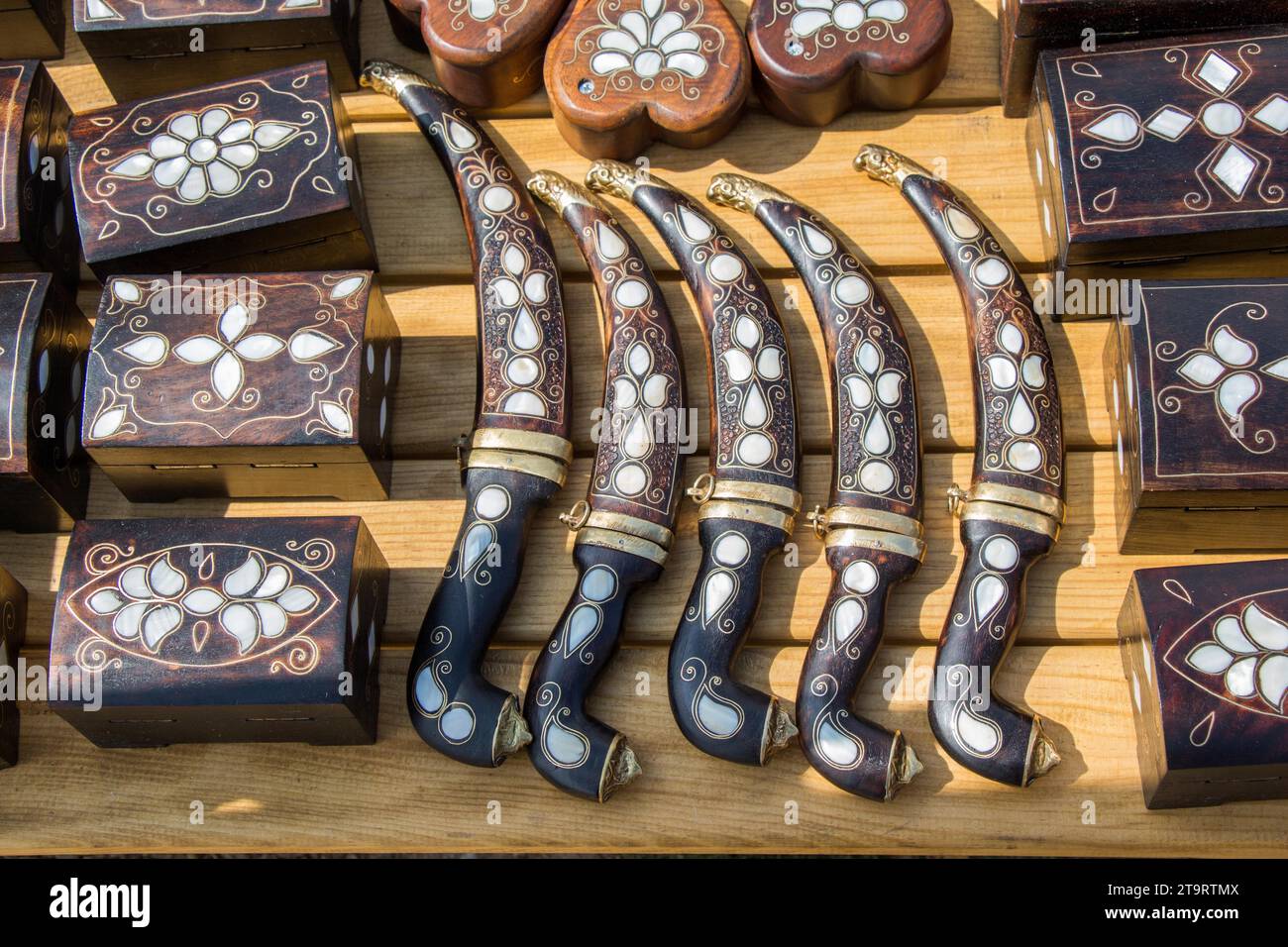 Ottoman Turkish style daggers with mother of pearl inlays Stock Photo ...
