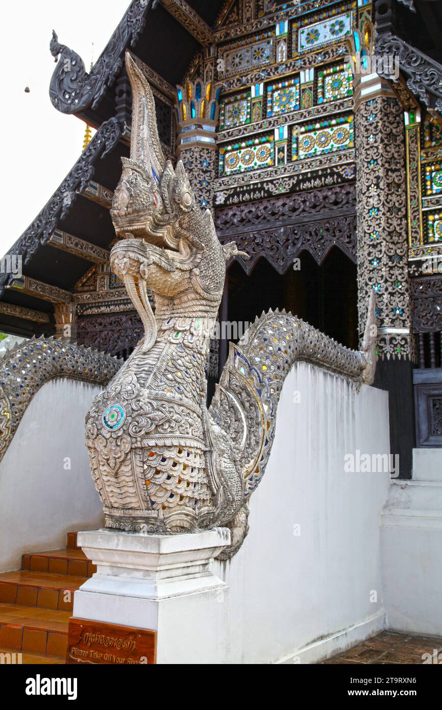 Vihara of Luang Pu Mun opposite Wat Chedi Luang in Chiang Mai. A vihara ...