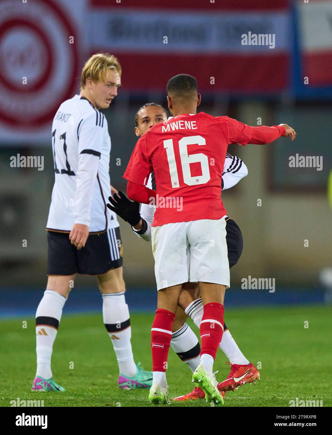 Leroy SANE, DFB 19 compete for the ball, tackling, duel, header ...