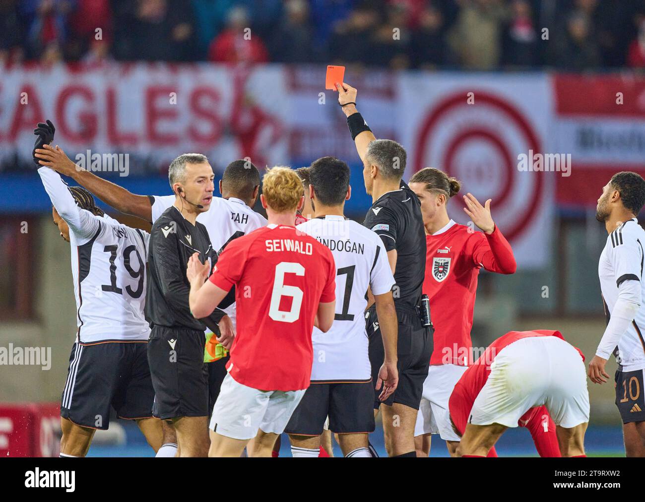Leroy SANE, DFB 19 compete for the ball, tackling, duel, header ...