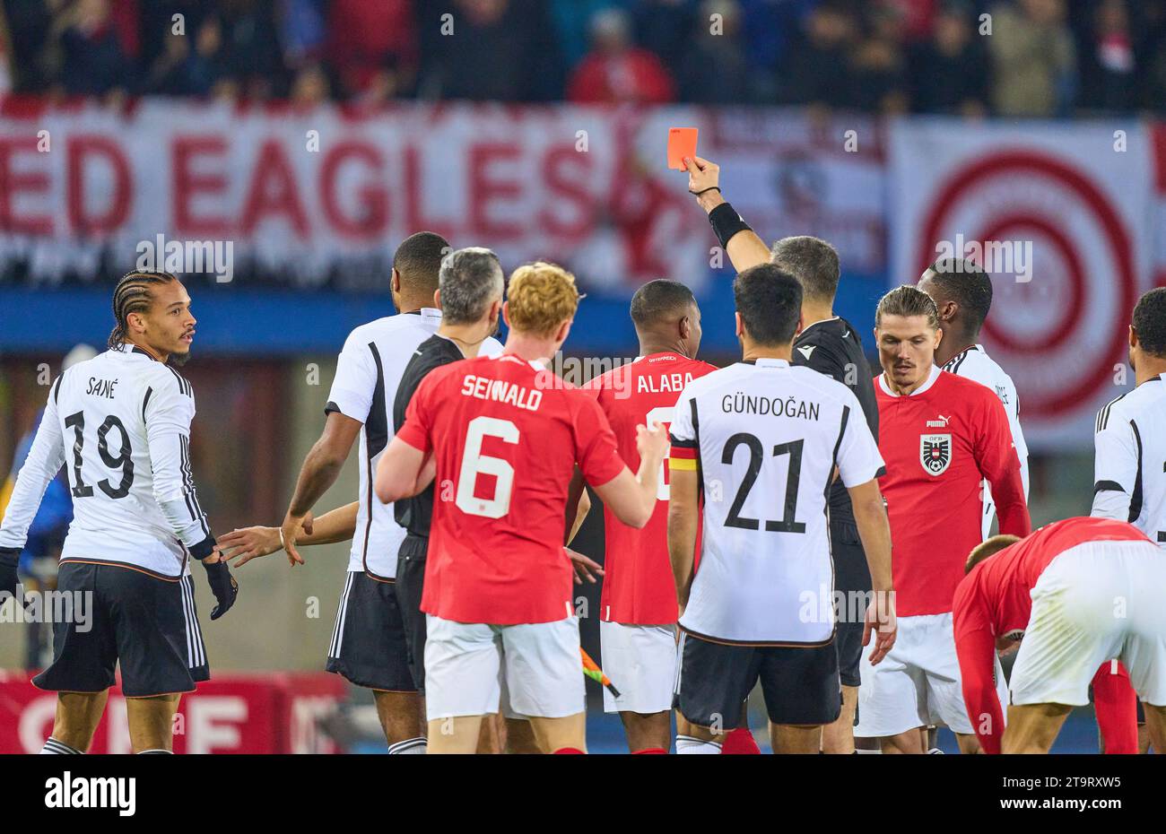 Leroy SANE, DFB 19 compete for the ball, tackling, duel, header ...