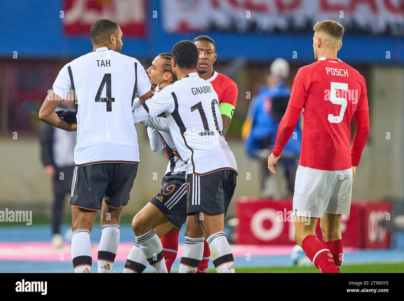 Leroy SANE, DFB 19 compete for the ball, tackling, duel, header ...