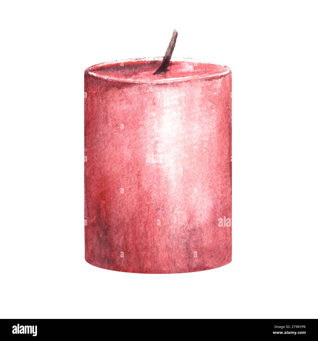 Watercolor extinguished red wax candles with candlewick Aroma, spa ...