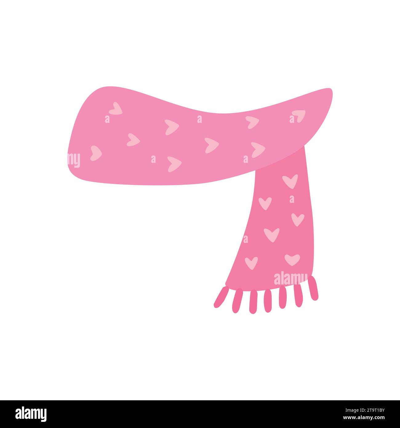Pink scarf isolated on white background. Vector illustration Stock ...