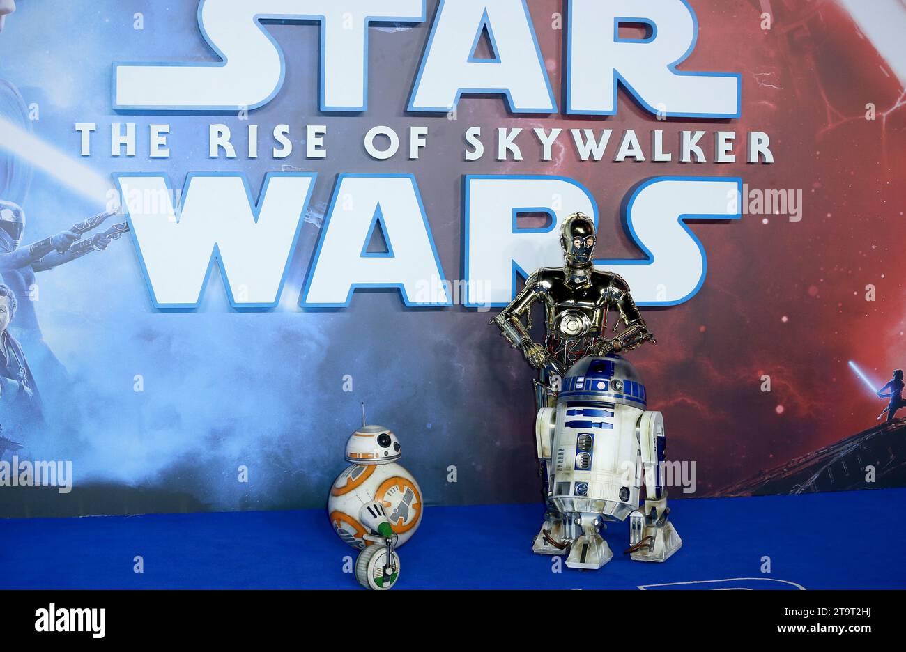 BB-8, C-3PO and R2-D2 attend "Star Wars: The Rise of Skywalker" European Premiere at Cineworld ...