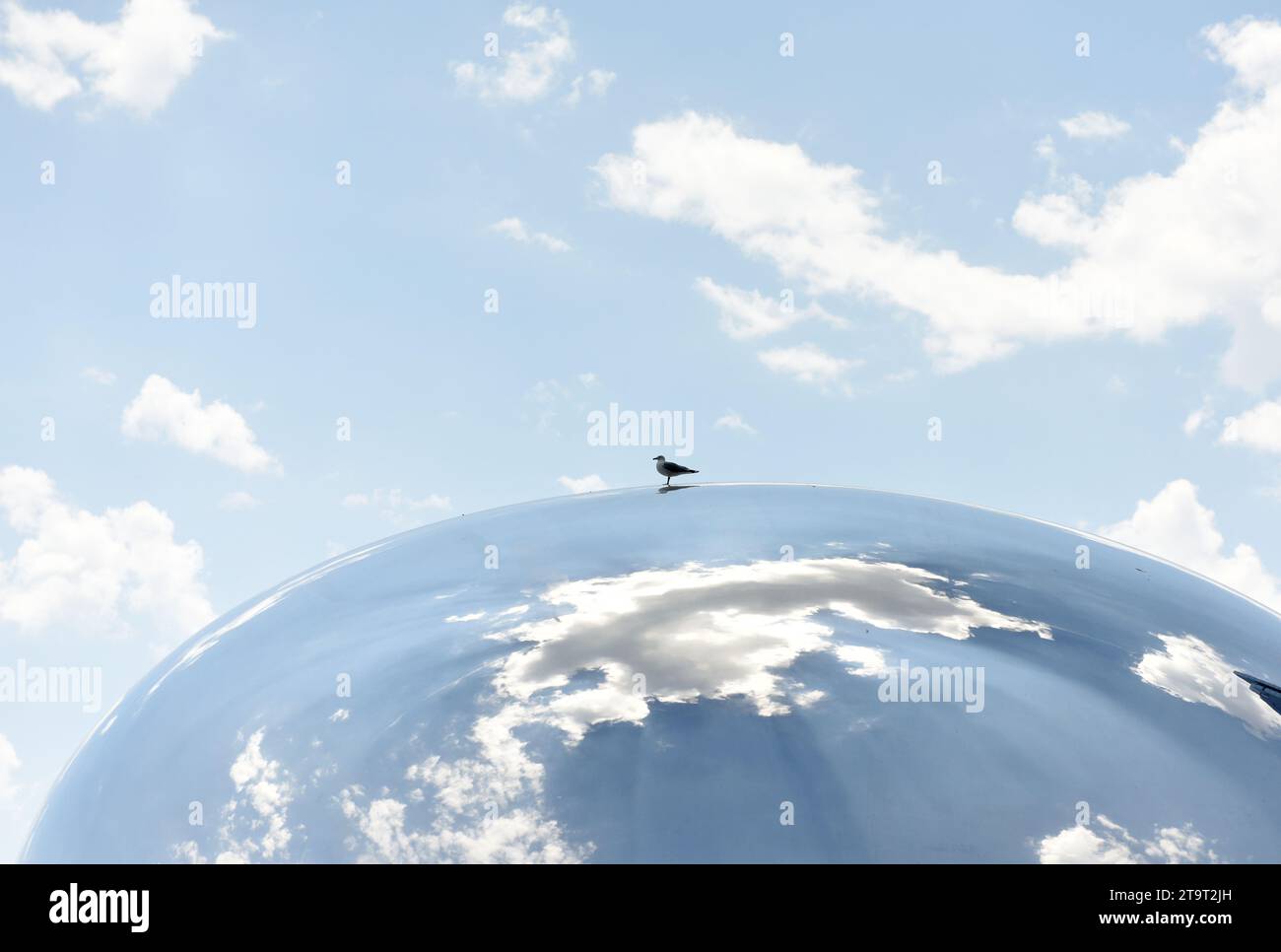 Chicago, USA - June 05, 2018: Reflection of clouds in the Cloud Gate ...