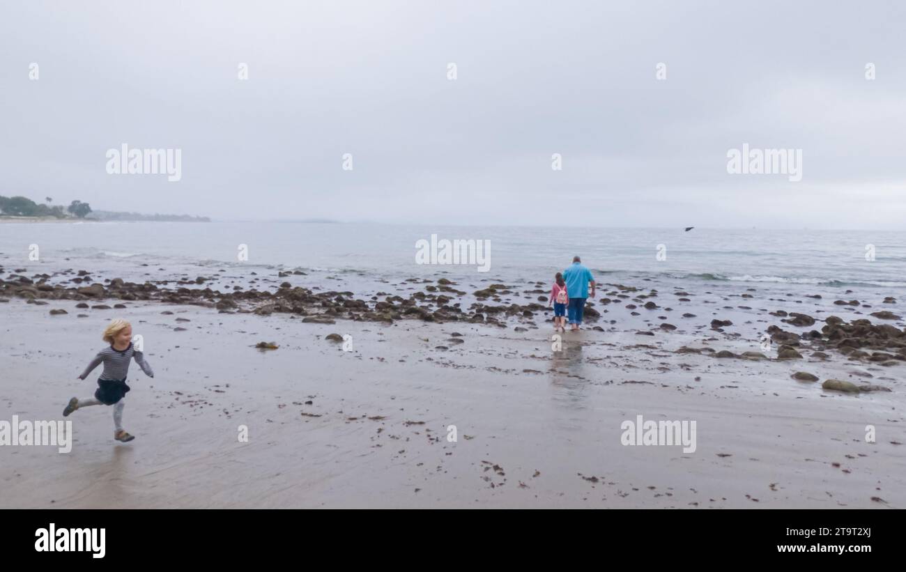 Gloomy Winter Beach Walk in Miramar, California Stock Photo - Alamy
