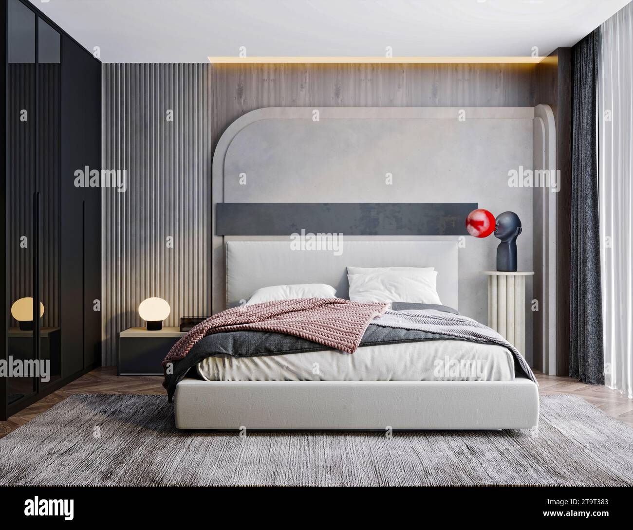 Luxury hotel room, 3d render Stock Photo - Alamy