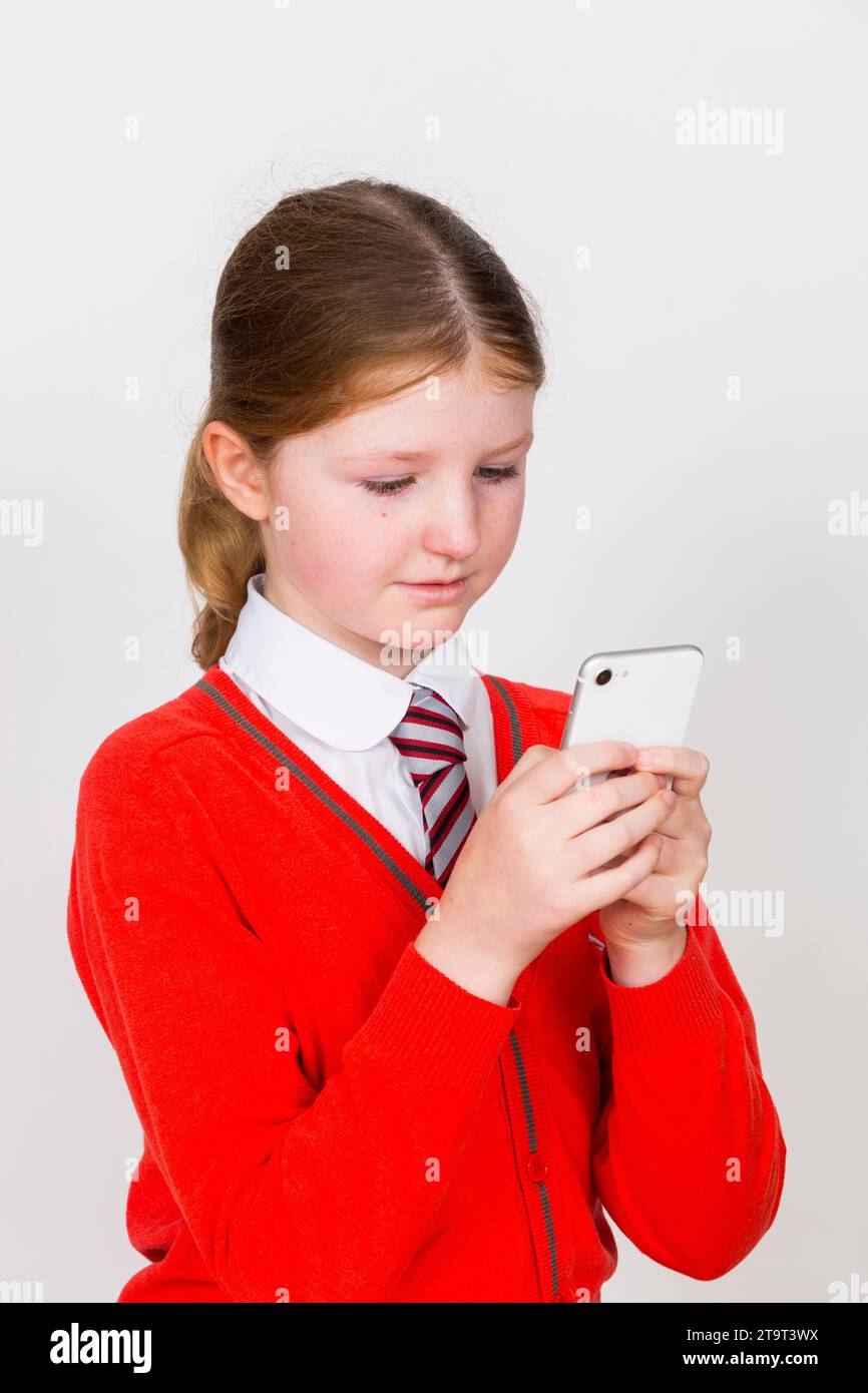 Year 5 school girl child aged 9 years / year old kid in school uniform ...
